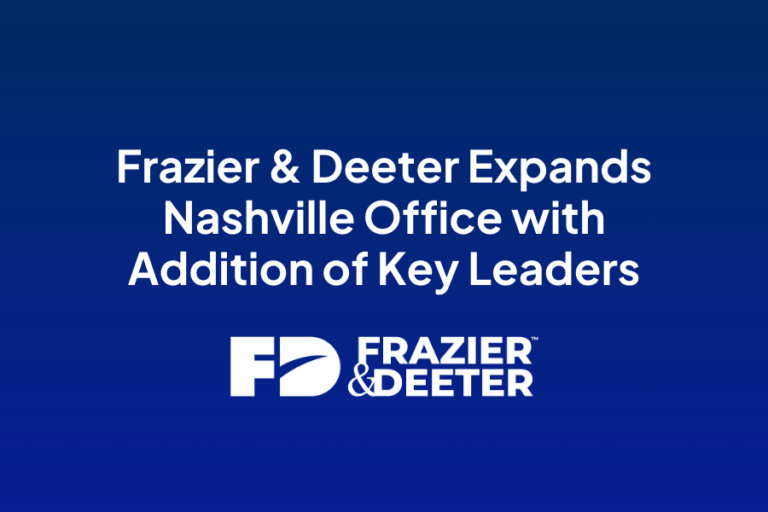 Frazier & Deeter Expands Nashville Office with Addition of Key Leaders ...